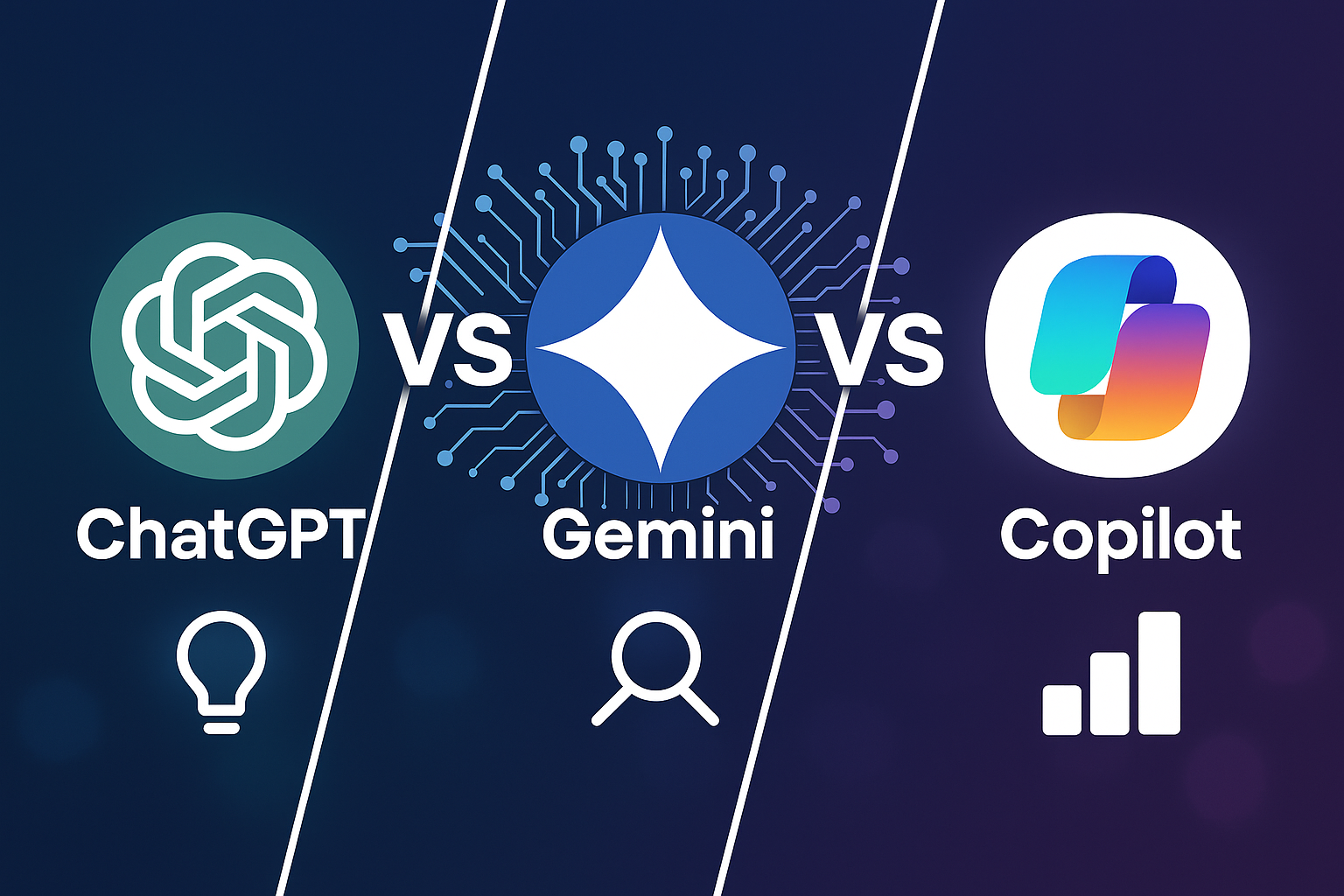 Comparatif IA 2025 : Copilot, ChatGPT et Gemini